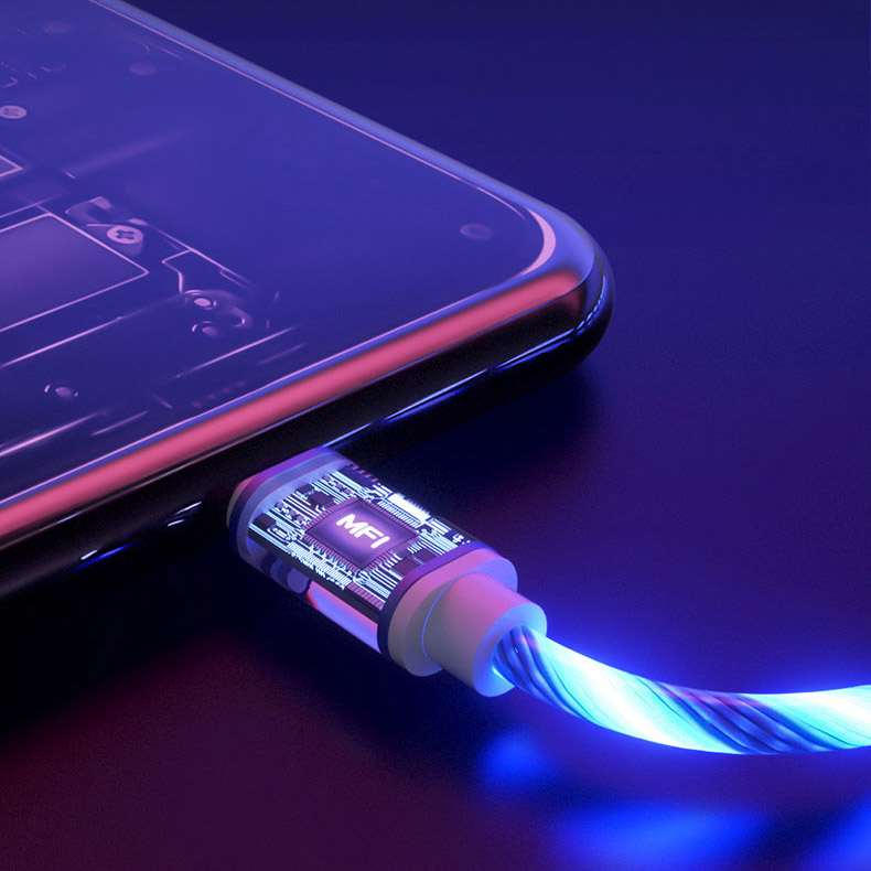 light up charging iphone cable - glowing phone usb cable - casetide