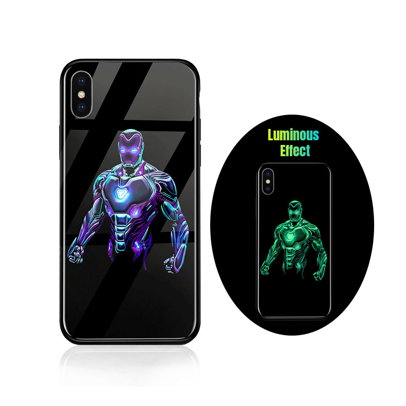 luminous glass phone case - Marvel Iron Man cool cover